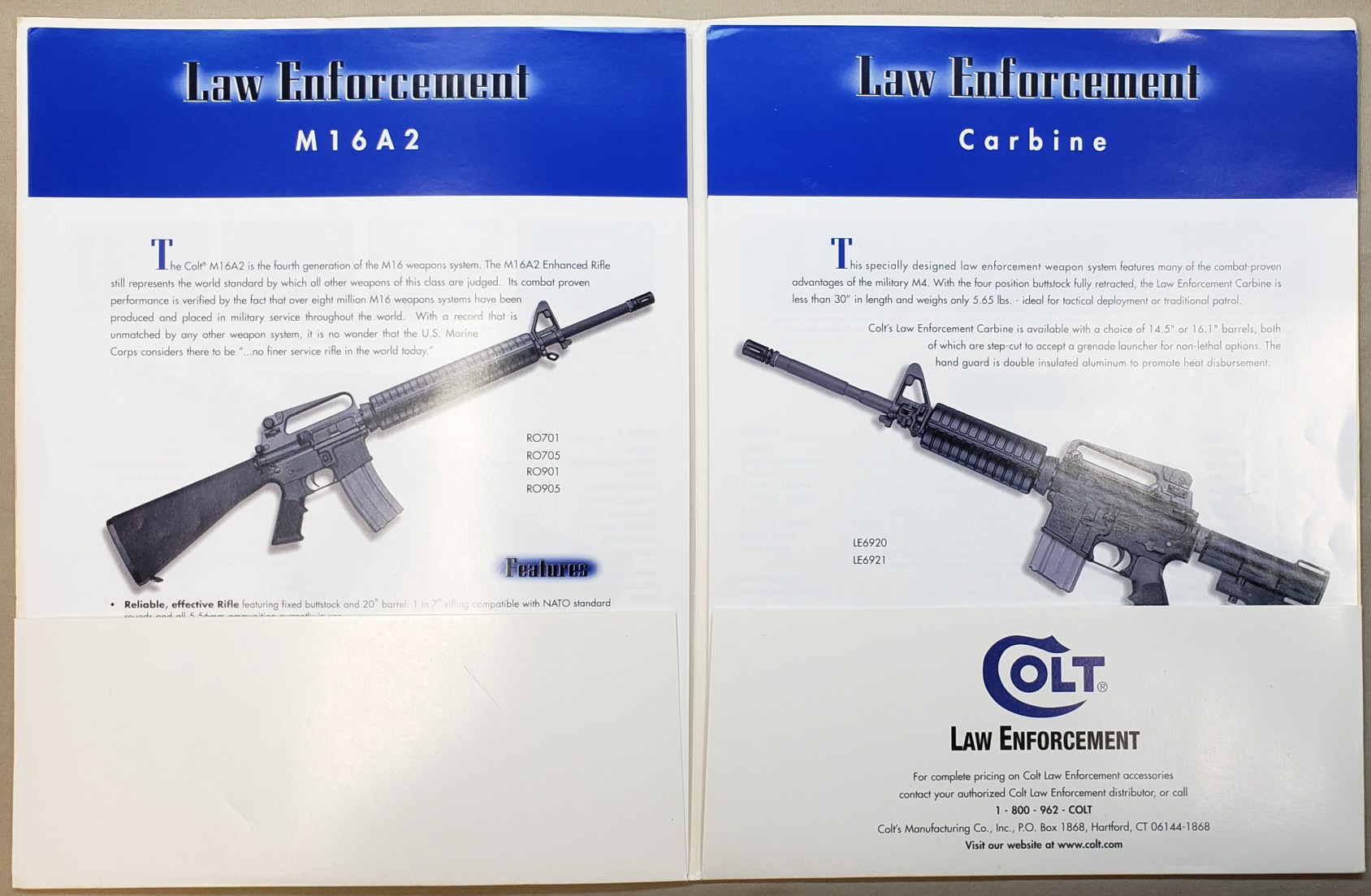 Colt CK-901 Yemen and 1999 Law Enforcement Weapon Data Sheets – The ...