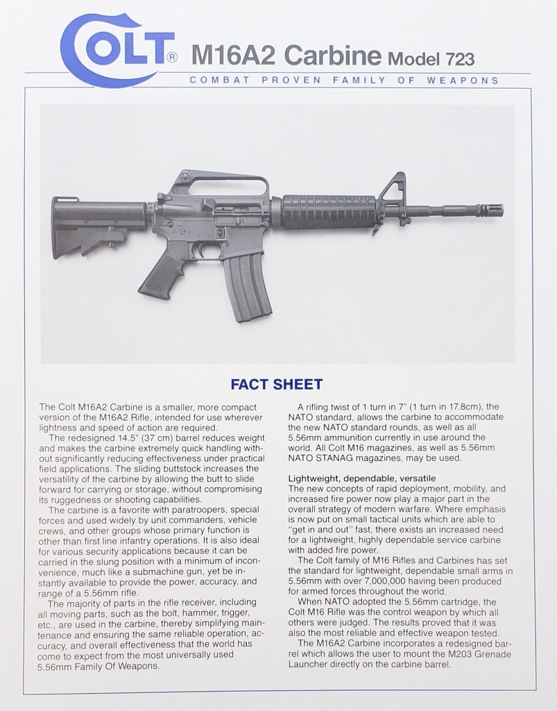 1999 Law Enforcement Data Sheets – The Colt AR-15 Resource