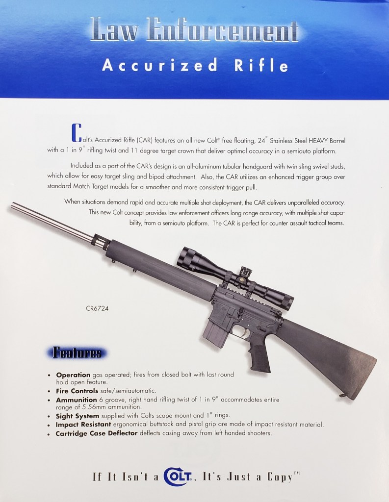 1999 Law Enforcement Data Sheets – The Colt AR-15 Resource