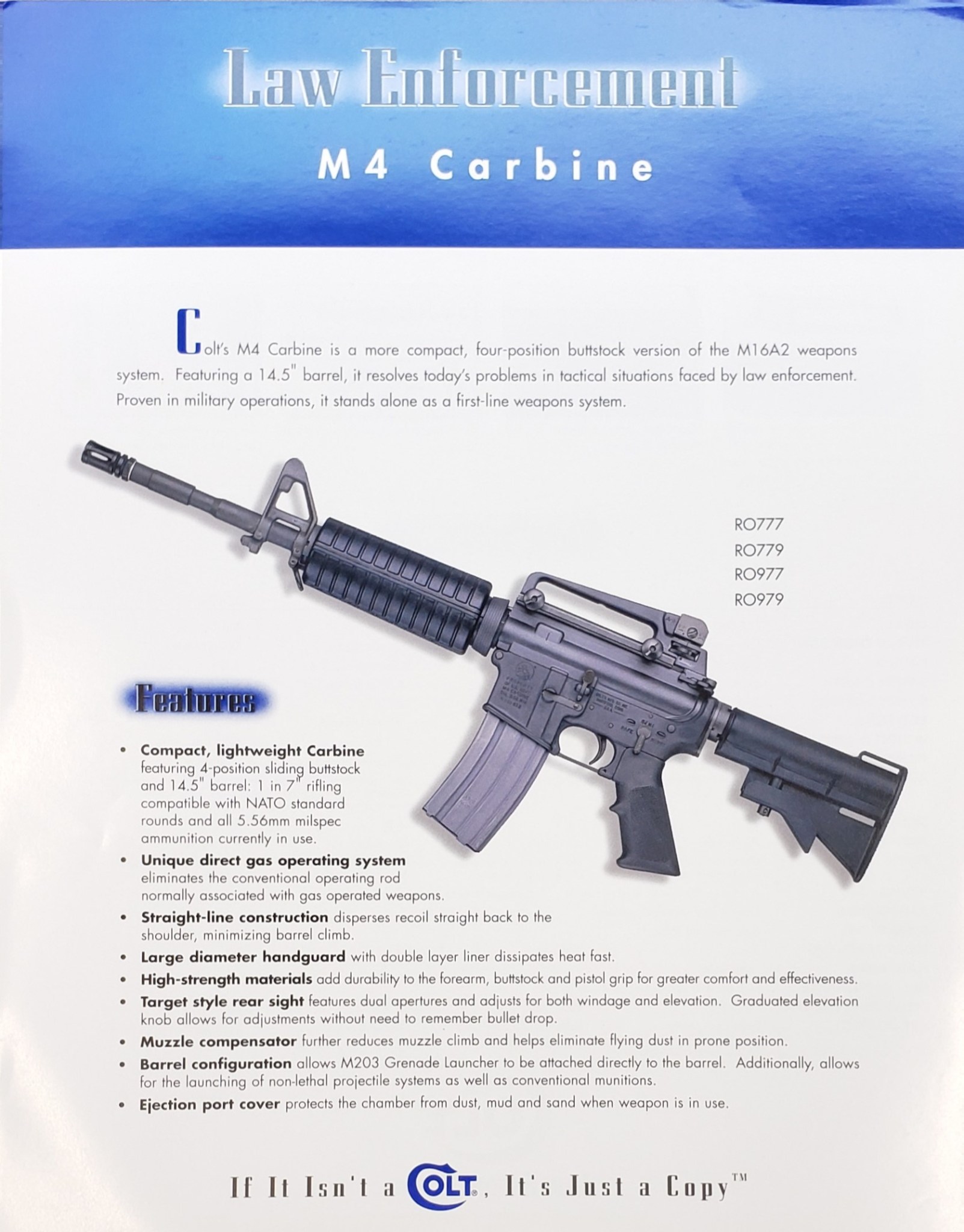 1999 Law Enforcement Data Sheets – The Colt AR-15 Resource