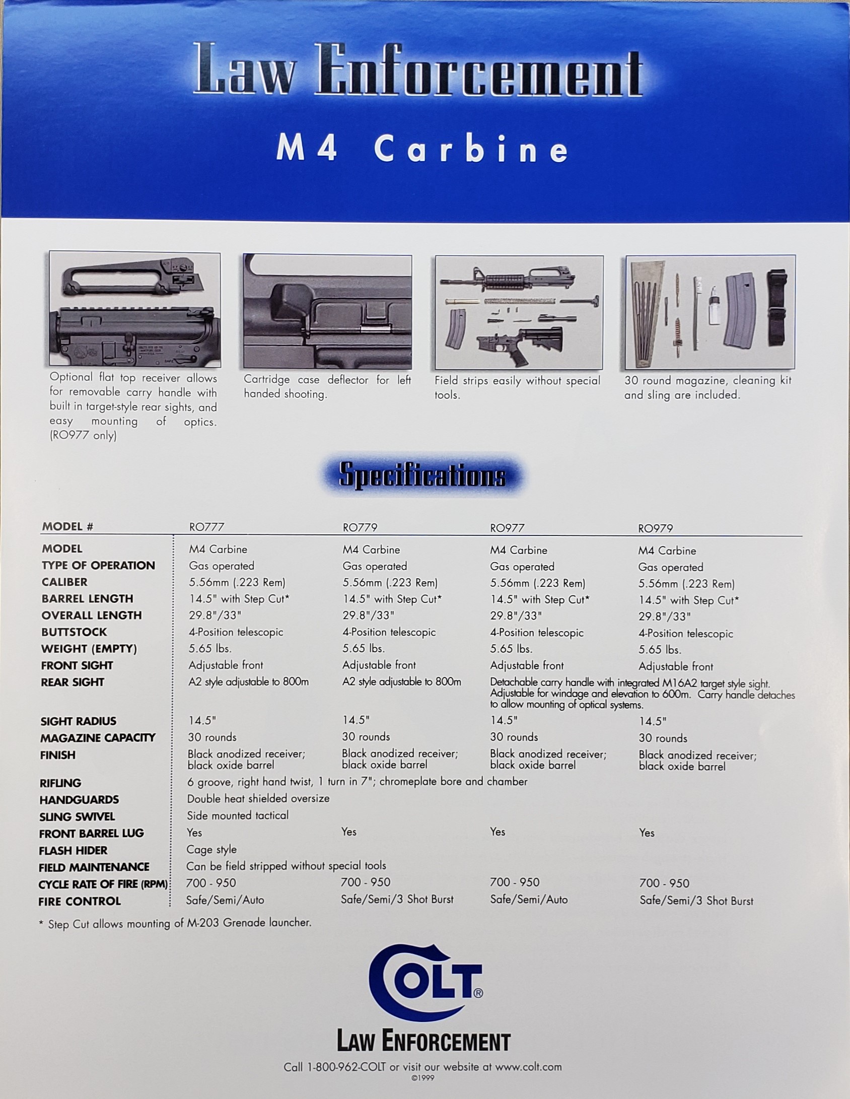 1999 Law Enforcement Data Sheets – The Colt AR-15 Resource