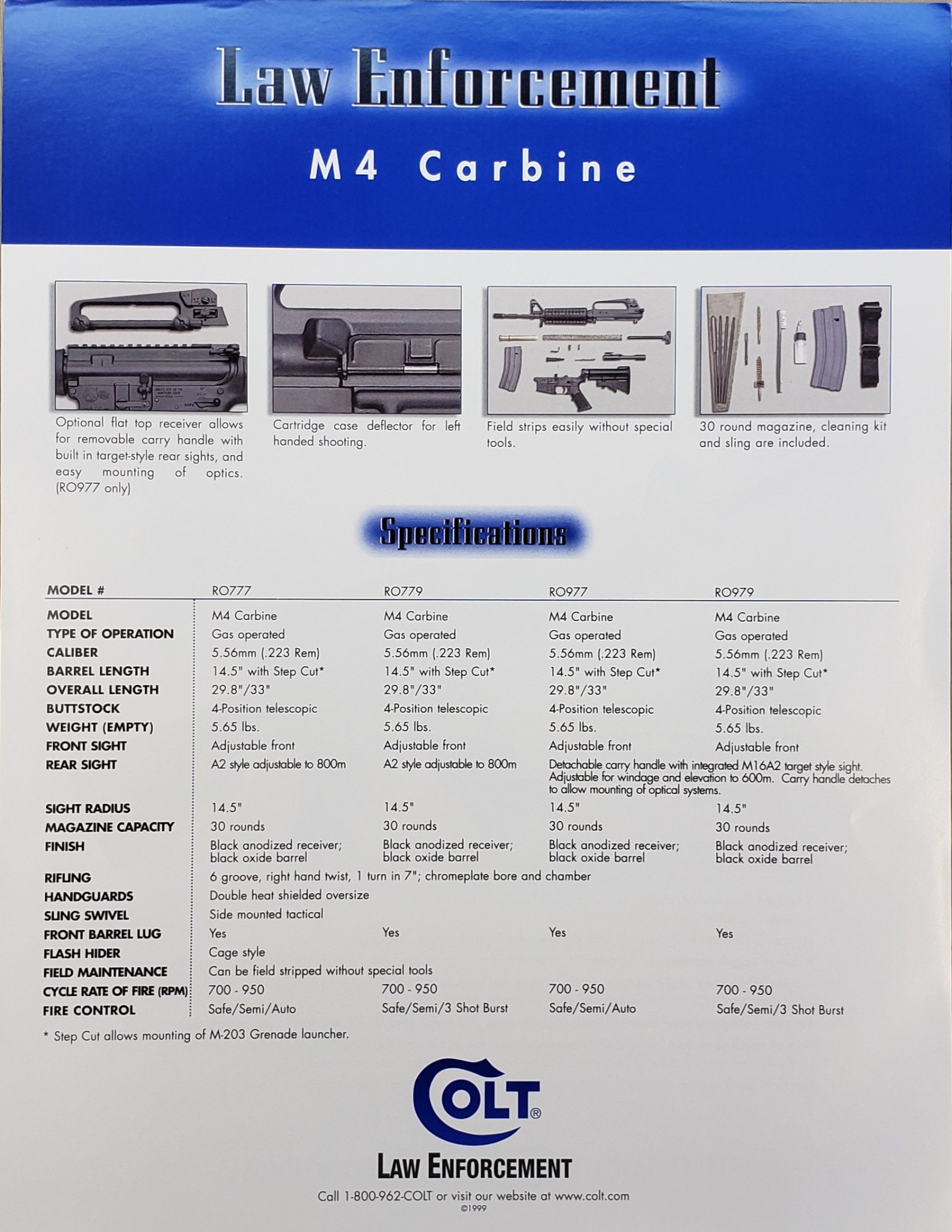 1999 Law Enforcement Data Sheets – The Colt AR-15 Resource