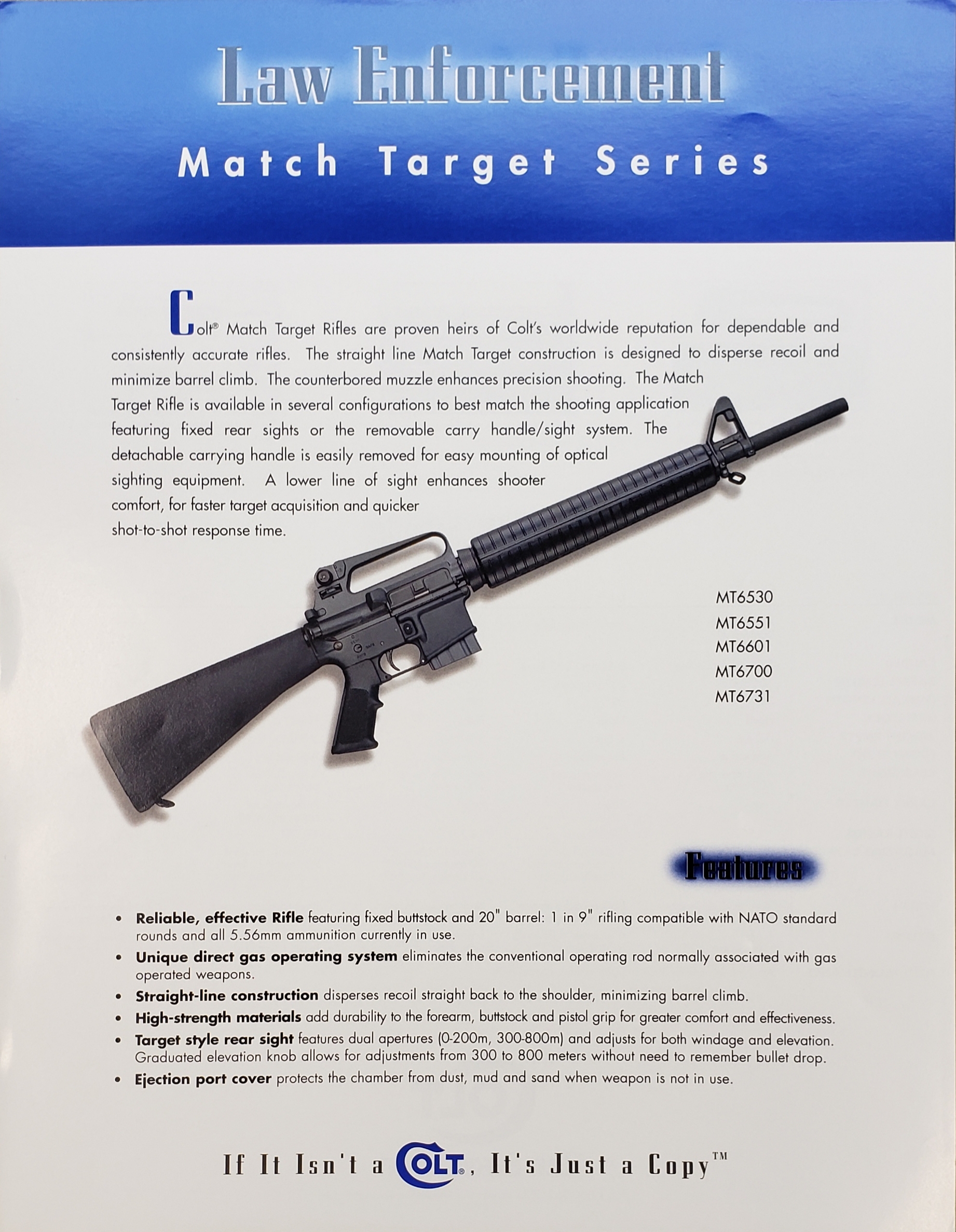 1999 Law Enforcement Data Sheets – The Colt AR-15 Resource