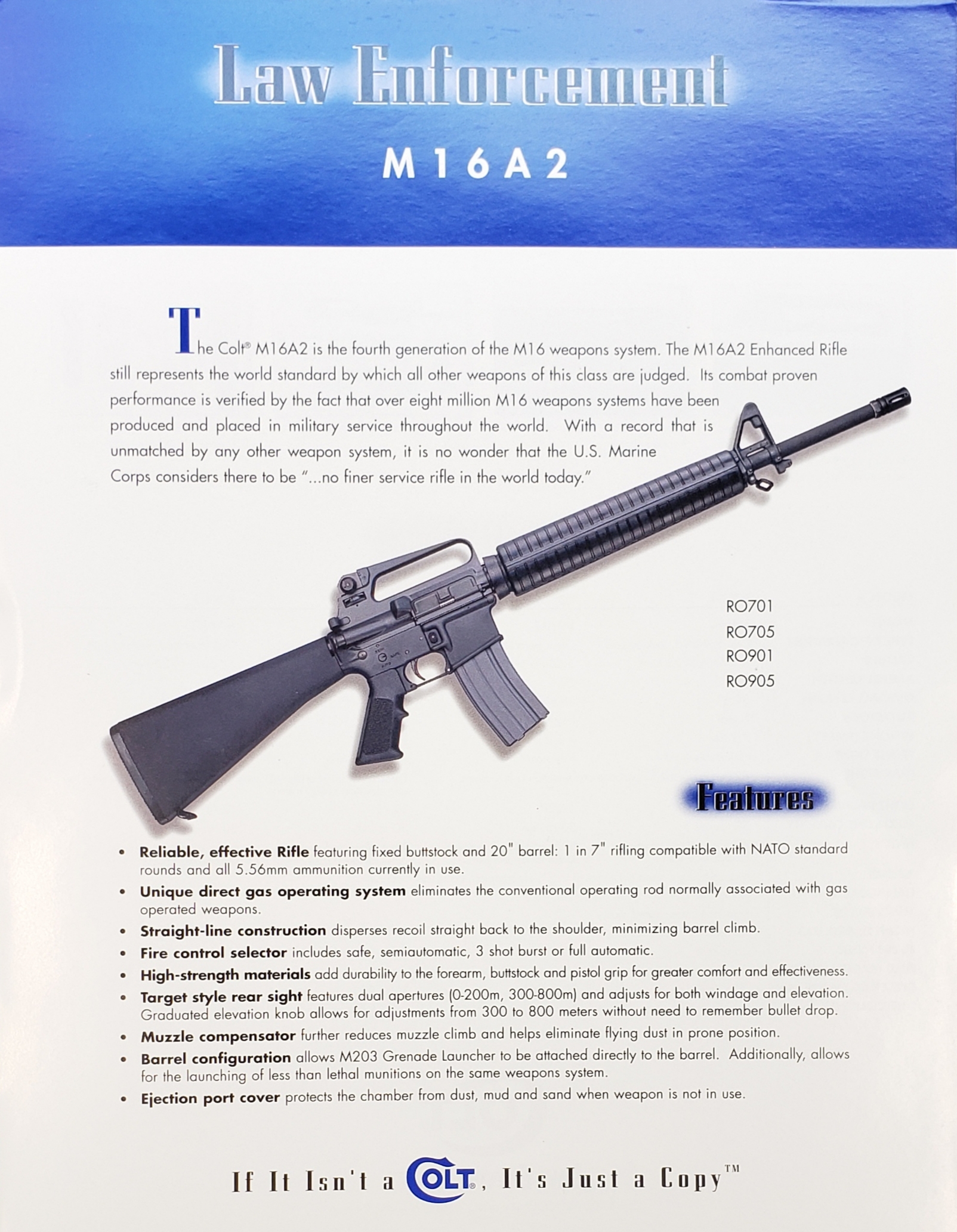 1999 Law Enforcement Data Sheets – The Colt AR-15 Resource