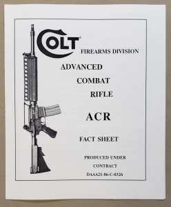 Colt ACR Fact Sheet – The Colt AR-15 Resource