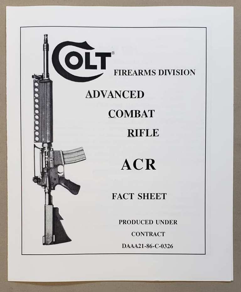 Colt ACR Fact Sheet – The Colt AR-15 Resource