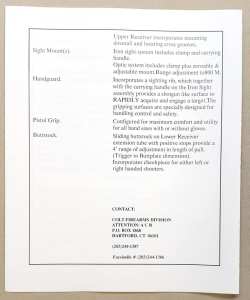 Colt ACR Fact Sheet – The Colt AR-15 Resource