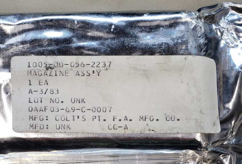 5.56 20-Round Magazine, 1983 Military Packaging – The Colt AR-15 Resource