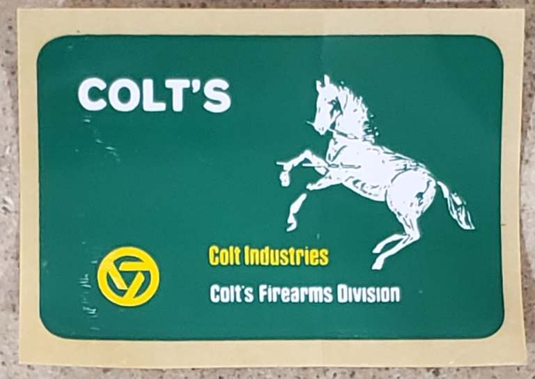 1968 Colts Firearms Factory Sticker – The Colt AR-15 Resource