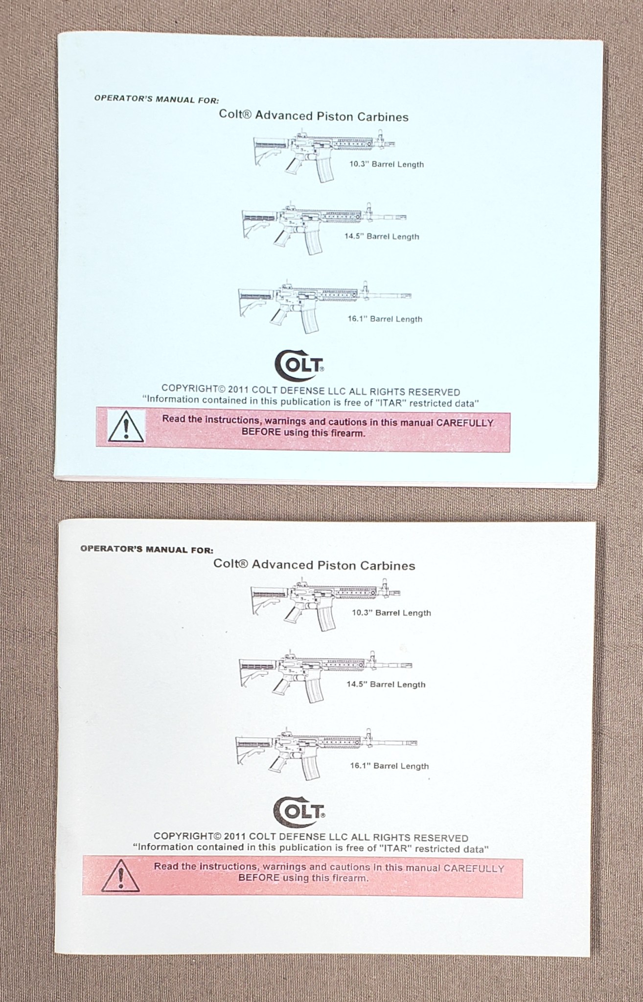Colt Advance Piston Carbine Manual Variations – The Colt AR-15 Resource