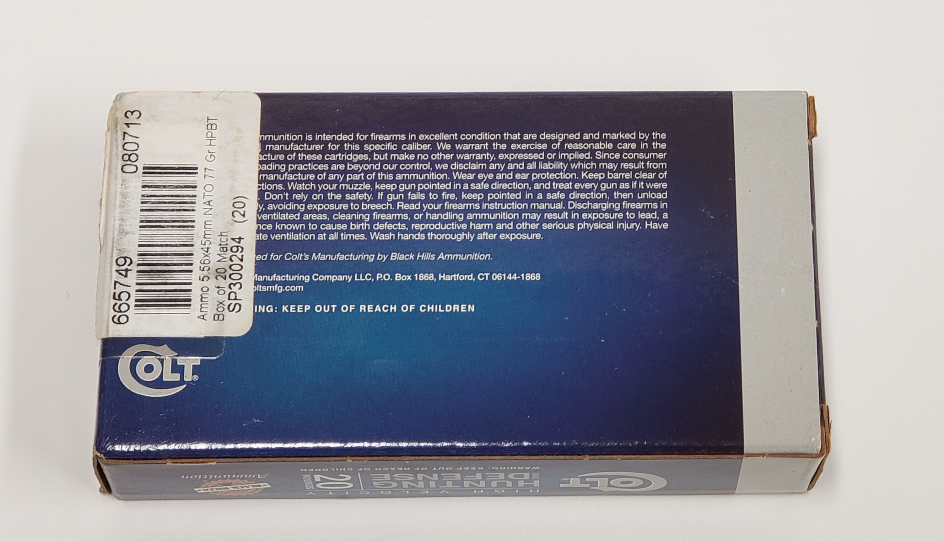 Colt Branded Black Hills 77 Grain Matchking Ammunition – The Colt AR-15 ...