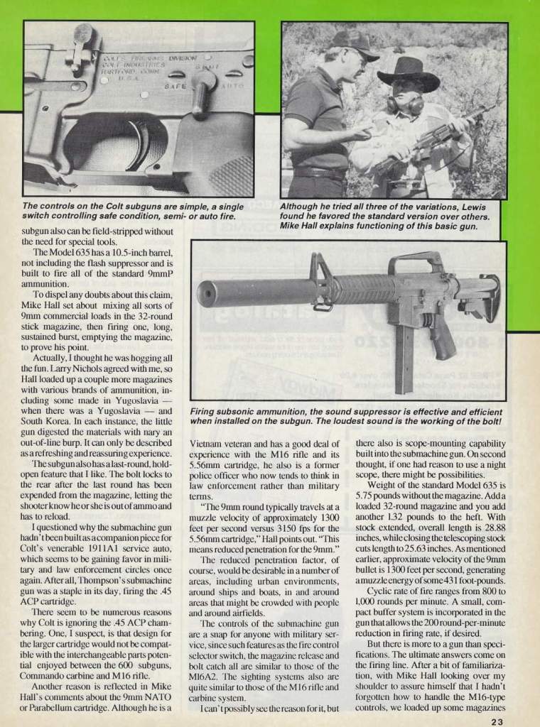 Colt Sub-Machine Gun Family…Gun World May 1993 – The Colt AR-15 Resource
