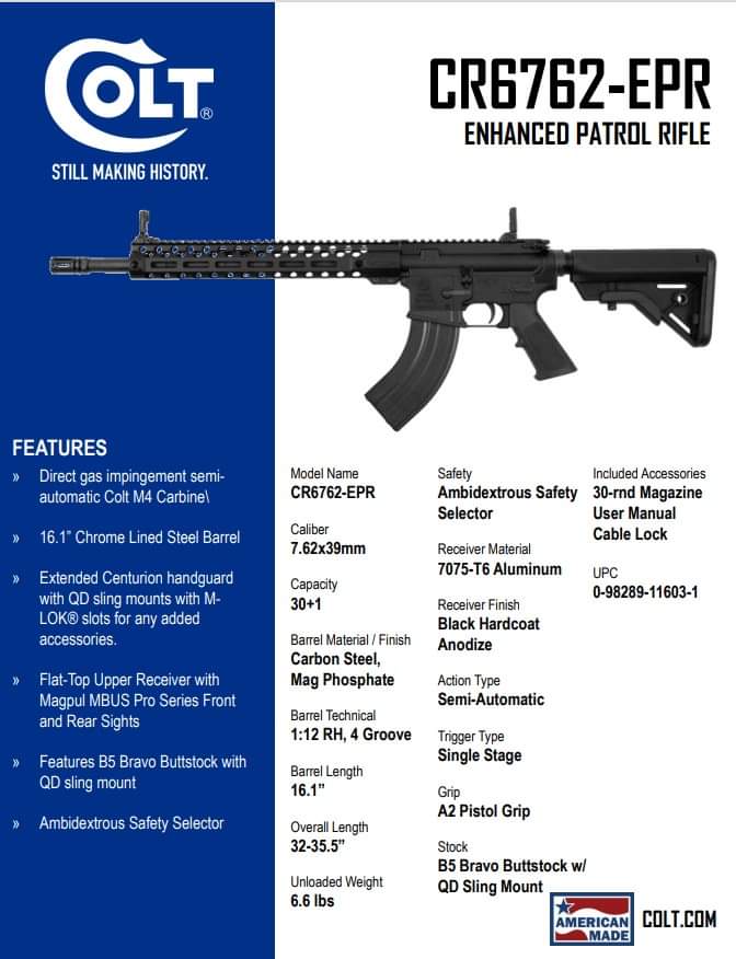 Now Available…Colt CR6762-EPR – The Colt AR-15 Resource