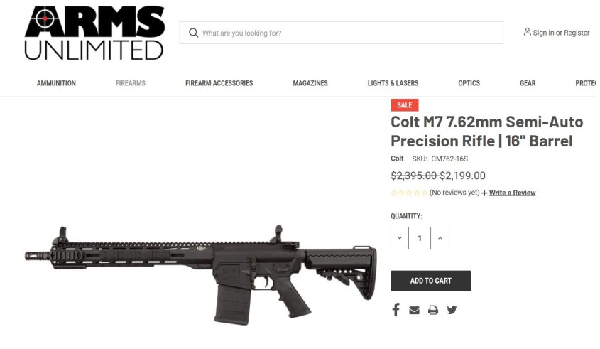 Colt M7 Semi-Auto Precision Rifle / CM762-16S – The Colt AR-15 Resource