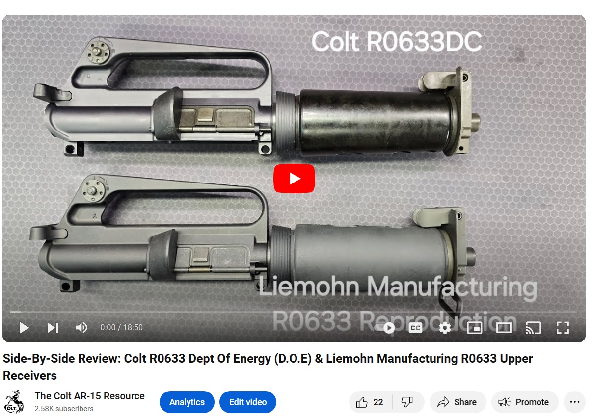 Side-By-Side Review: Colt R0633 Department Of Energy (D.O.E) 9mm SMG ...